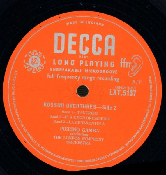 Pierino Gamba-Five Rossini Overtures-Decca-Vinyl LP-VG/VG+ ...