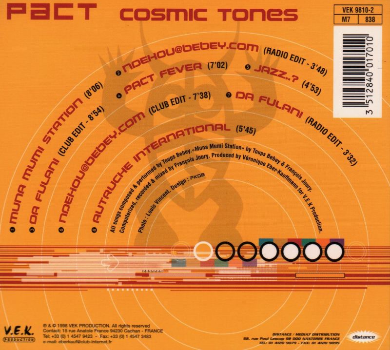PACT(CD Album)Cosmic Tones-VEK Production-VEK 9810-2-France-1-New ...